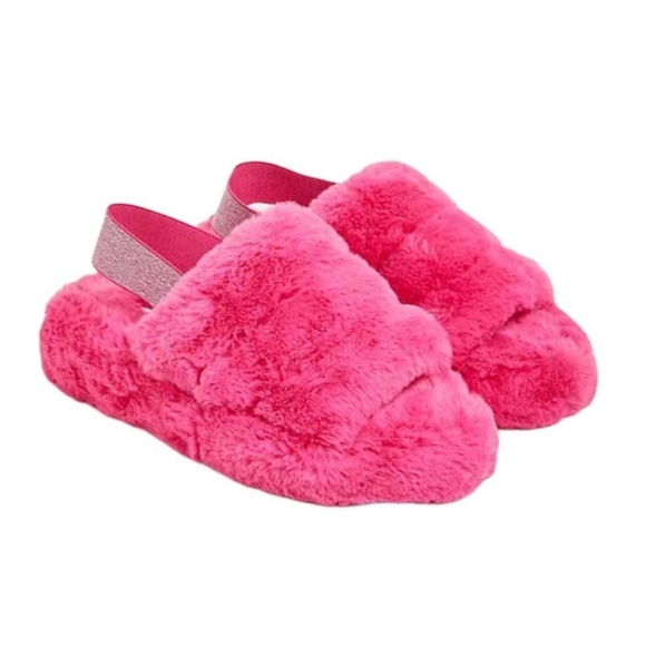 torrid | Shoes | Torrid Fuzzy Hot Pink Slingback Slippers | Poshmark
